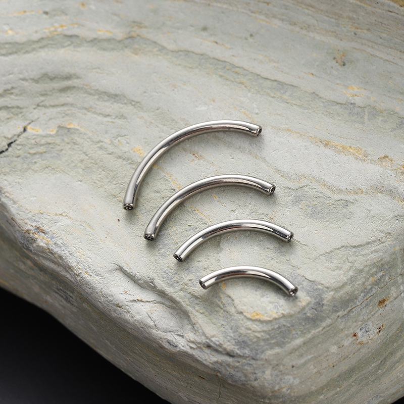 NSPJ Curved Barbells ASTM F136 Titanium Internally Thread Diameter 14G ...