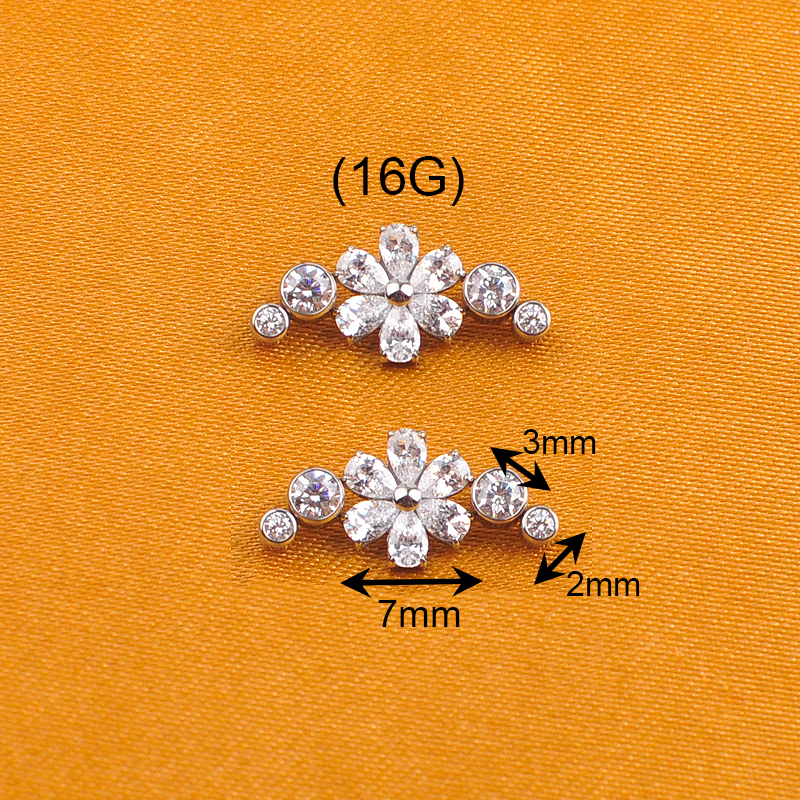 Exquisite diamond crown ASTM F136 Titanium Internal Threaded Piercing ...