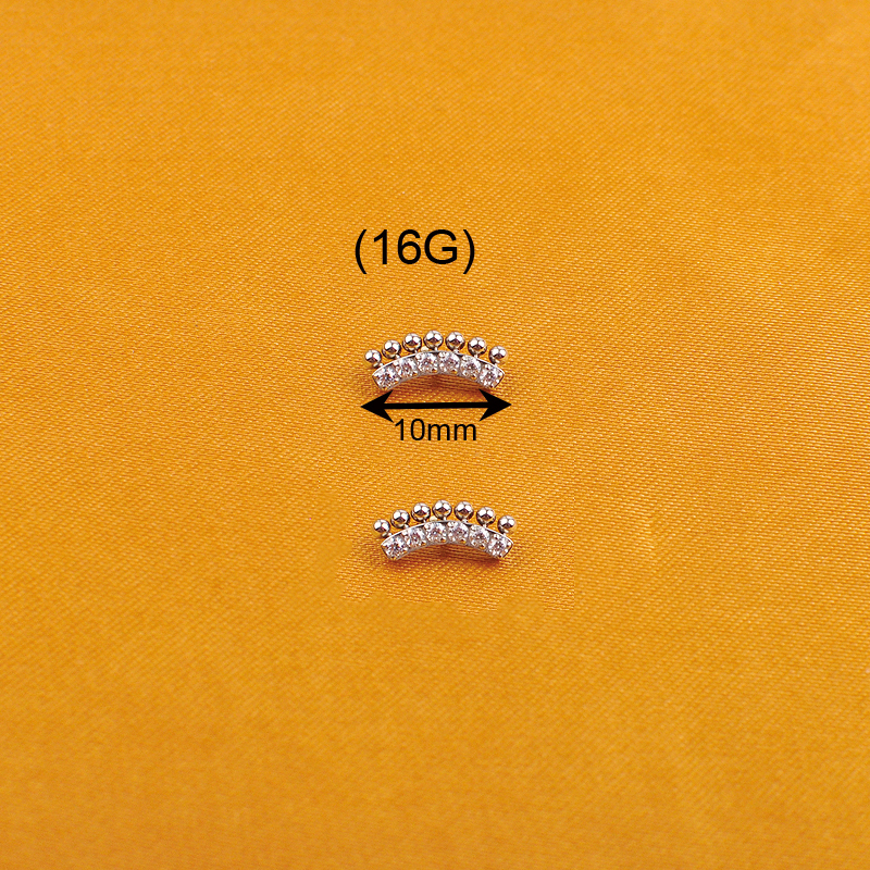 Fan-shaped seven zircons Internal Threaded Piercing Internal Titanium ...